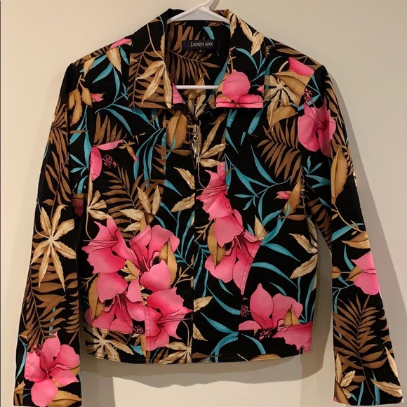 Vintage | Jackets & Coats | Vtg Tropical Zip Bomber Jacket | Poshmark